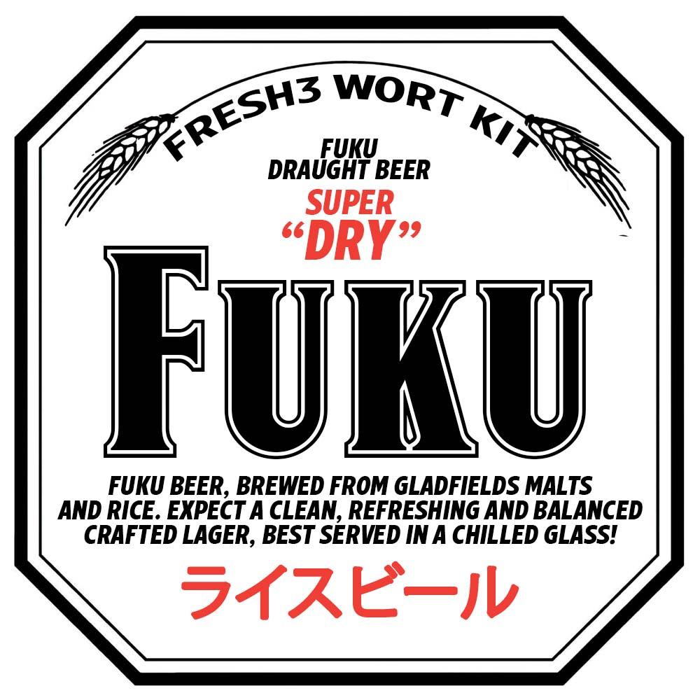 Fresh3 FUKU Super Dry Craft Rice Lager Fresh Wort Kit Full Recipe Kit