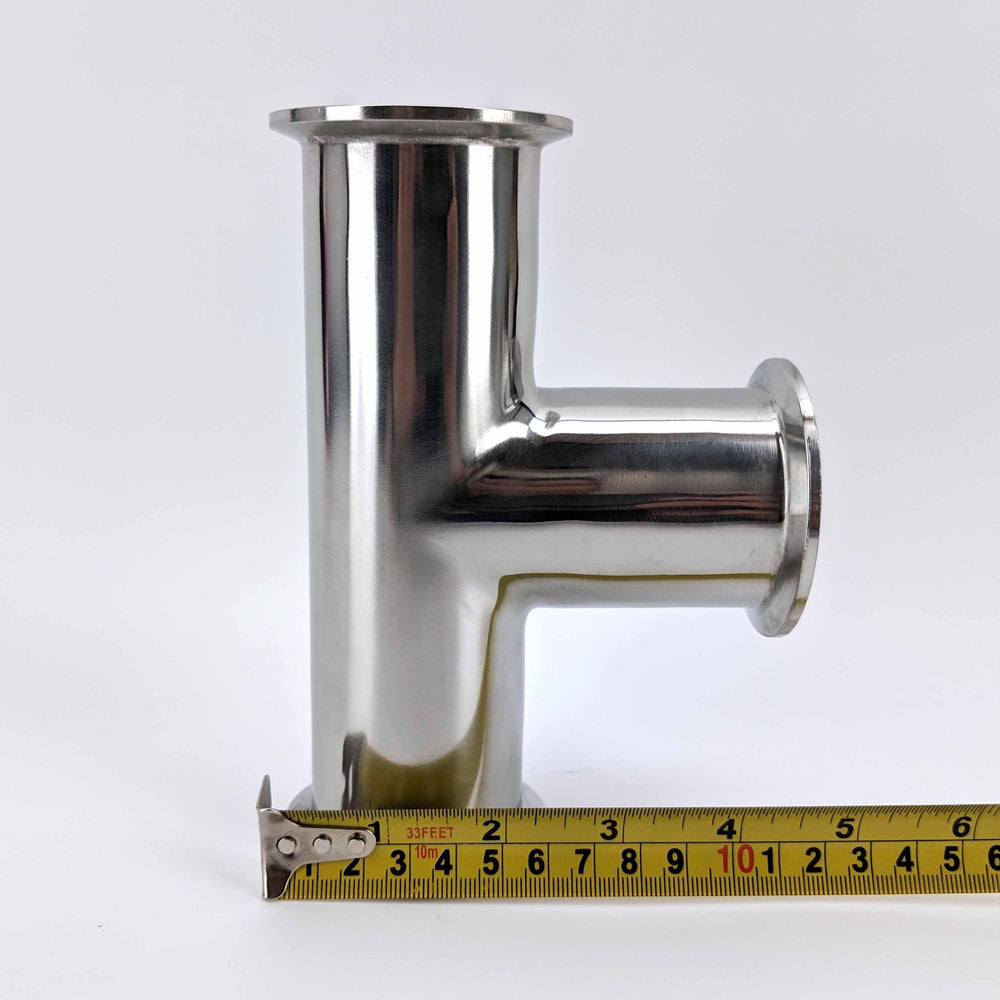 2 Inch Tri Clover Equal Tee (2") made from 304 Food Grade Stainless Steel