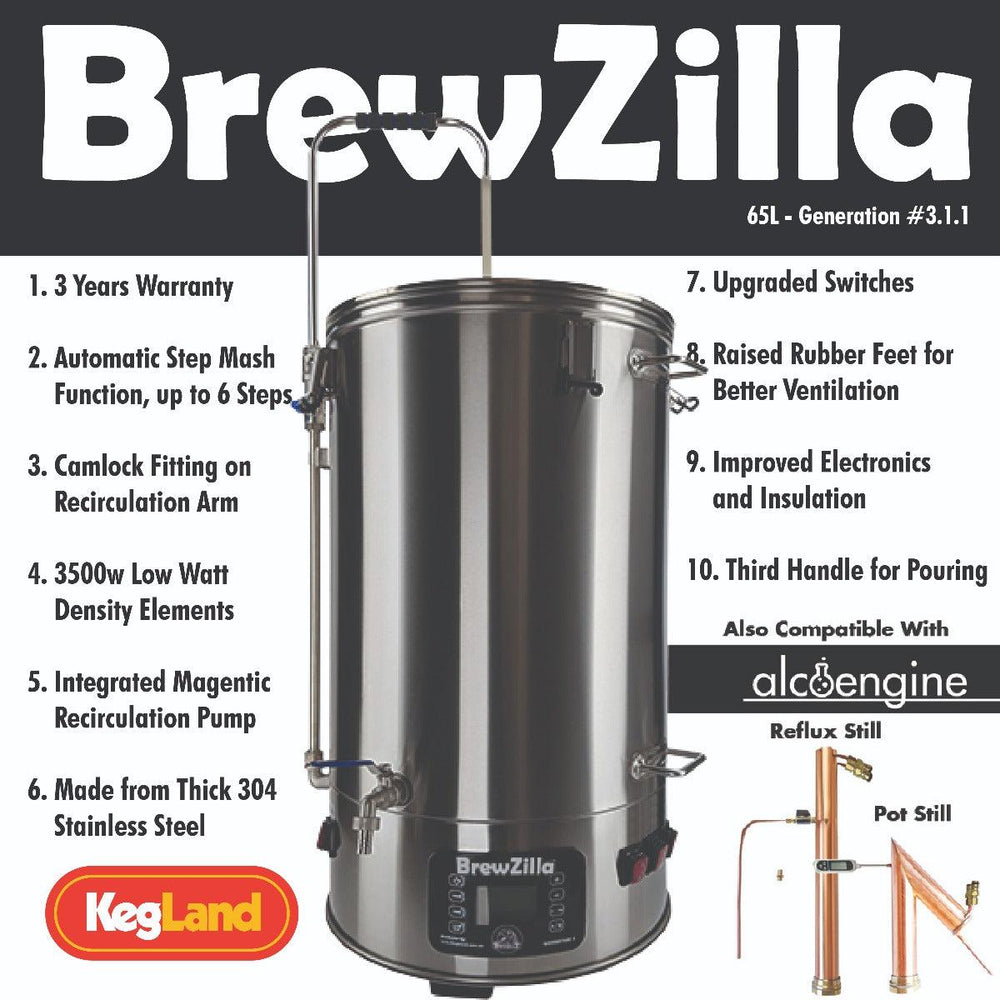 65L BrewZilla 3.1.1 - 3 Years Extended Warranty - KegLand