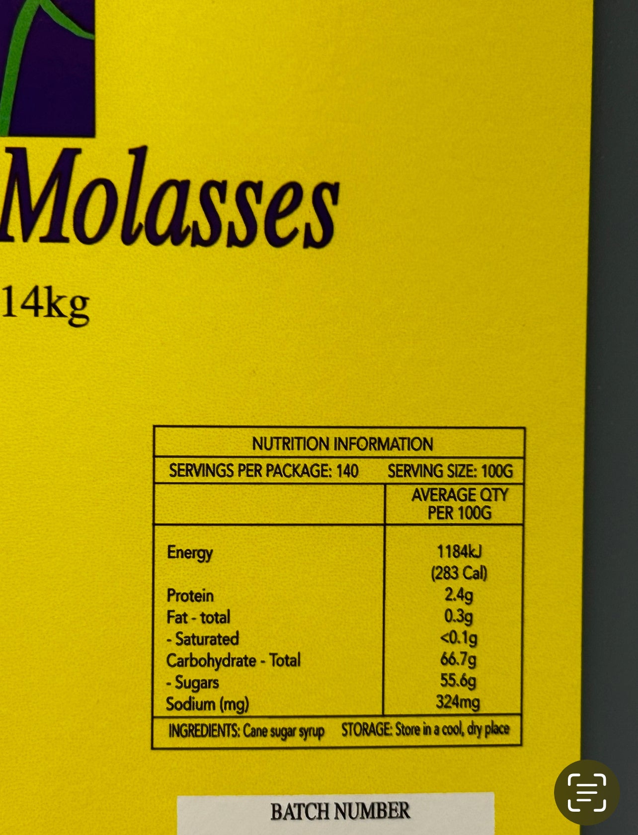 Bundaberg Food Grade Molasses 14kg Cube | KegLand