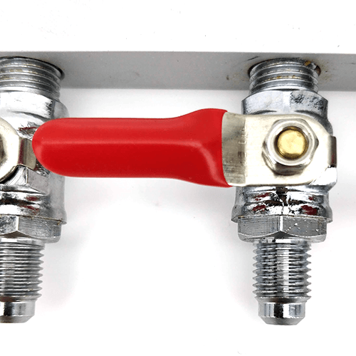 3 Output / 3 Way Manifold Gas Line Splitter with Check Valves (1/4 ...