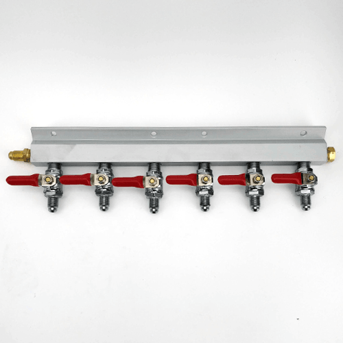 6 Output / 6 Way Manifold Gas Line Splitter with Check Valves (1/4 ...